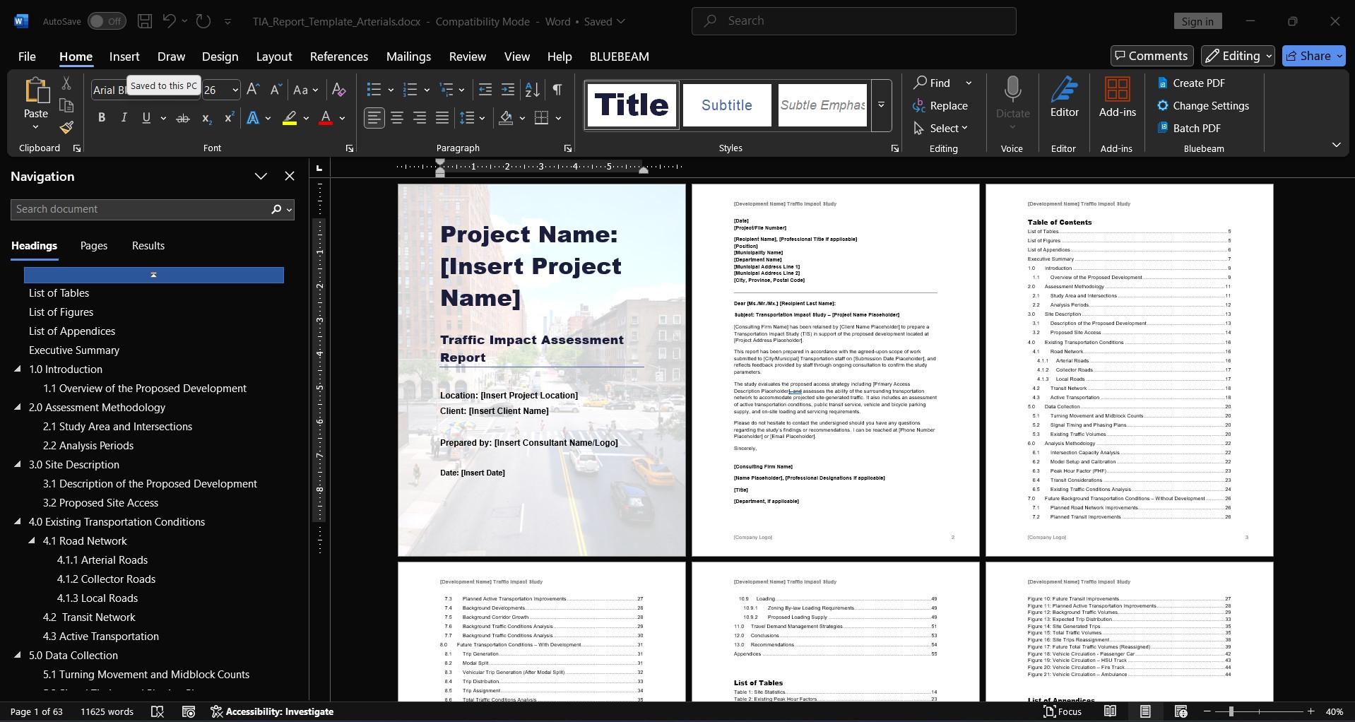 Free Download: Traffic Impact Study (TIA) Report Template - Arterials